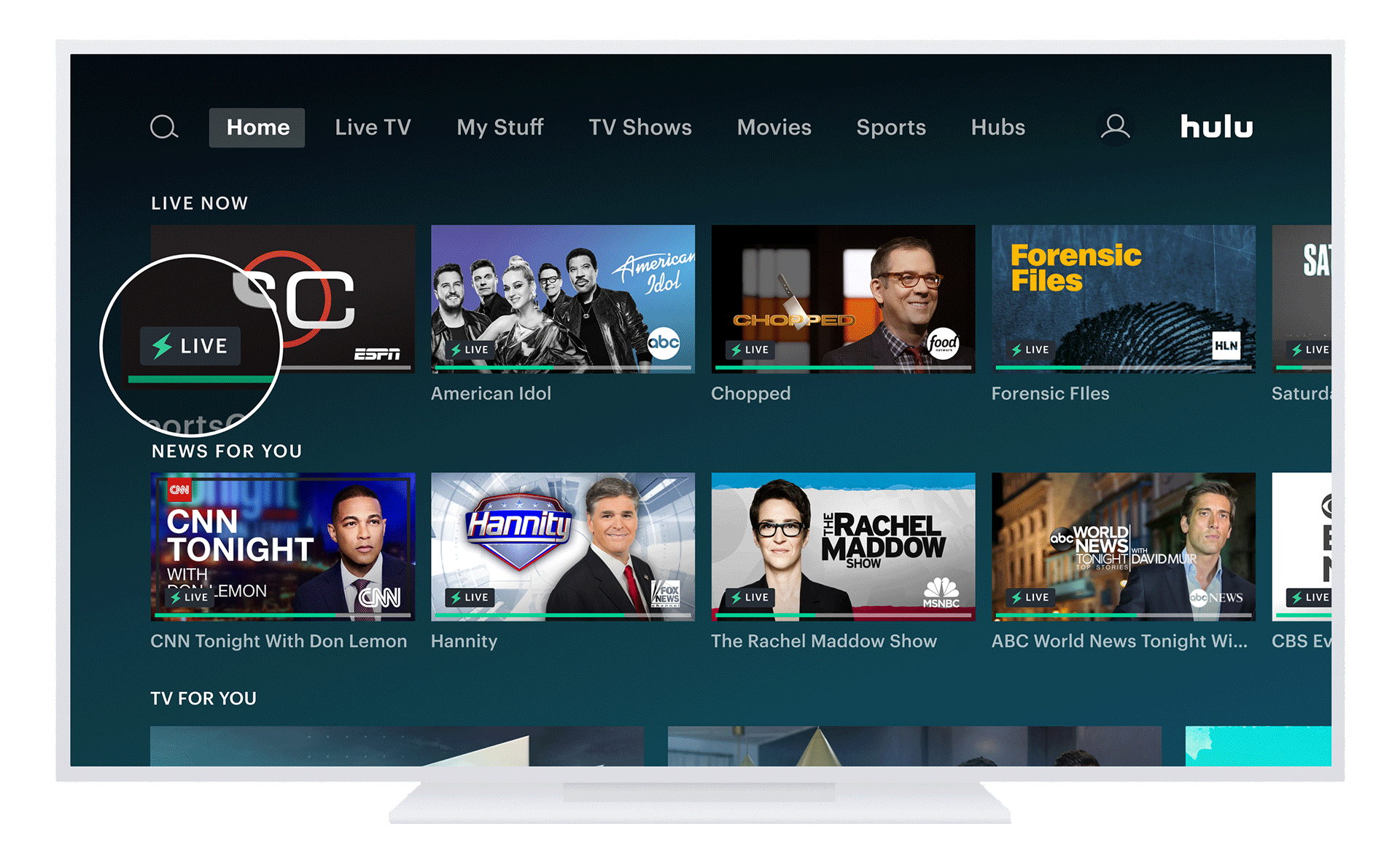 Content badges on Hulu