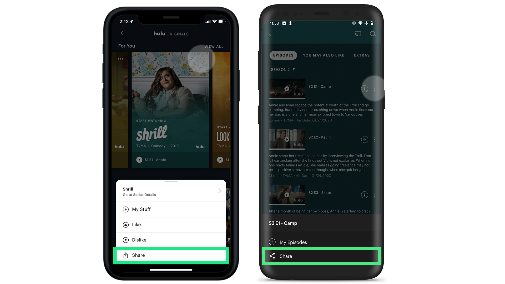 Sharing Links on Mobile | Hulu Help Center