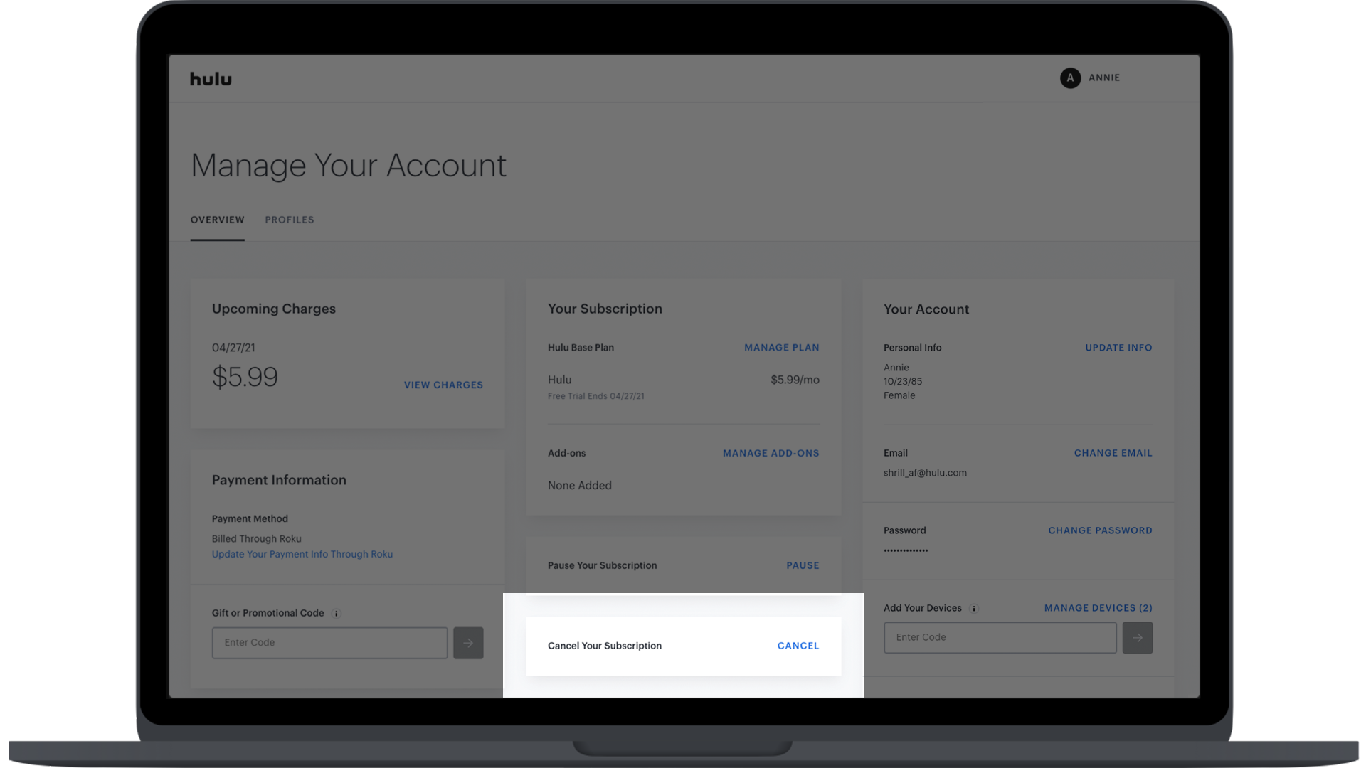 How to cancel Hulu | Hulu Help Center